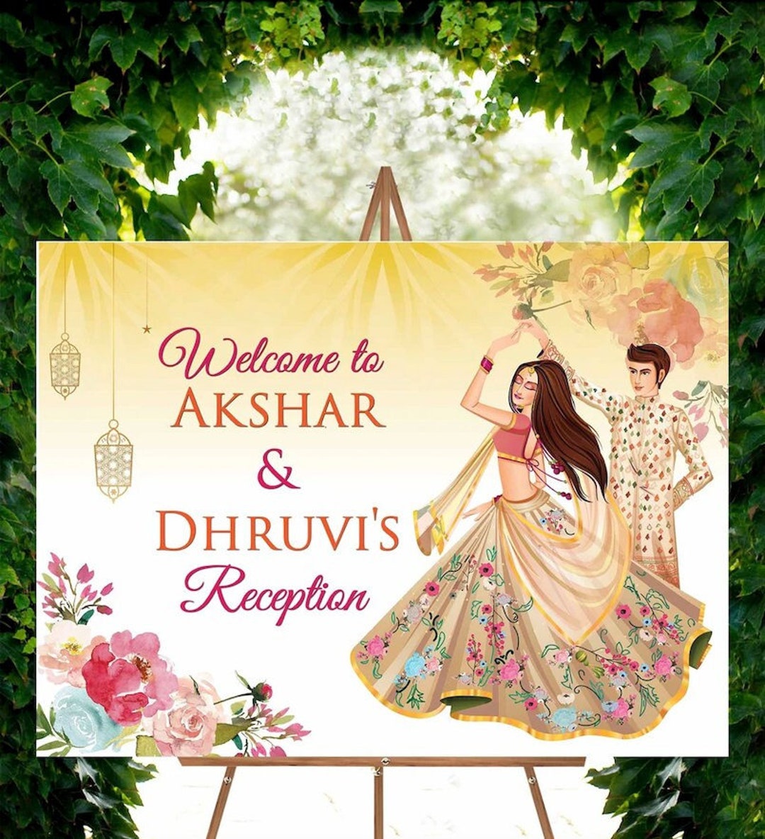 Sangeet Welcome Sign as Jaggo Sign, Sangeet Sign & Indian Wedding Sign ...