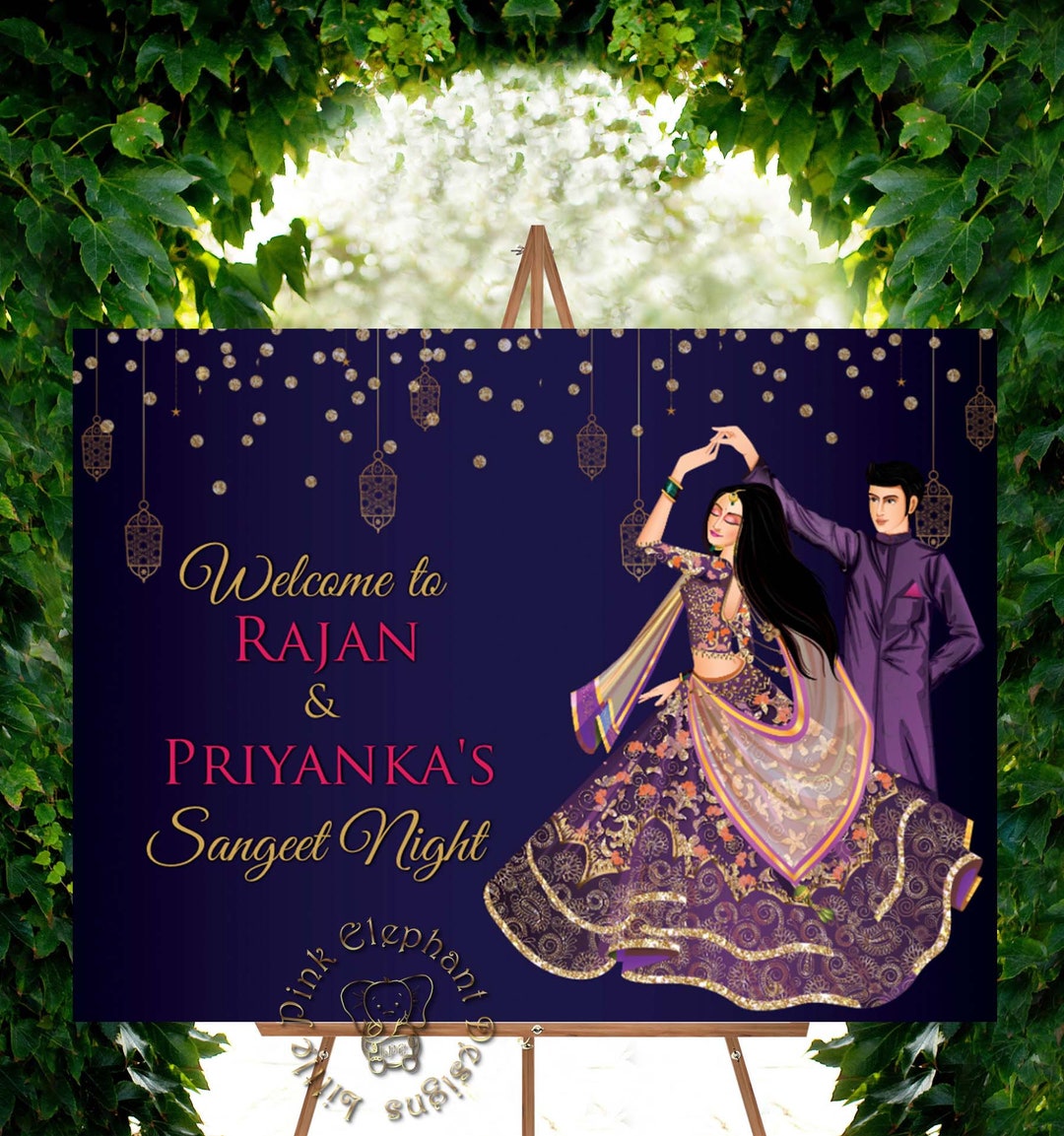 Sangeet Welcome Sign as Jaggo Sign, Sangeet Sign & Indian Wedding Sign ...