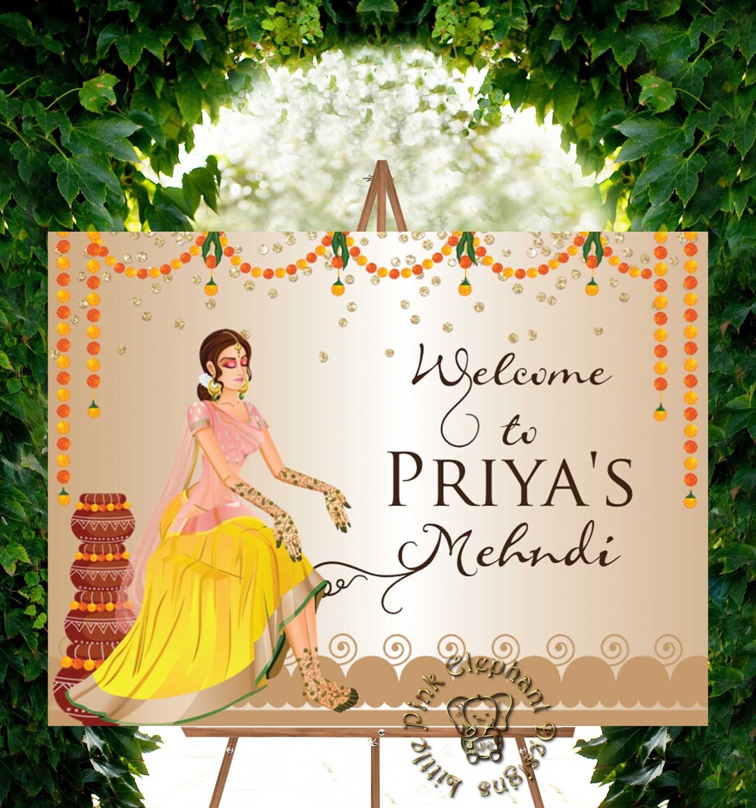 Mehndi Signboards & Mendhi Signs, Indian Wedding Decor as Mehendi ...