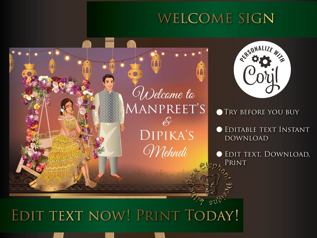 Mehndi Sign as Mehndi Poster, Mehndi Decor Sign, Mendhi Signs as Mehndi ...