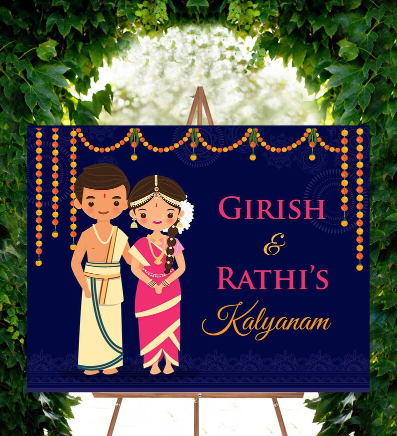 Tamil Wedding Welcome Sign Tamil Wedding Sign Cute Couple - Etsy Australia