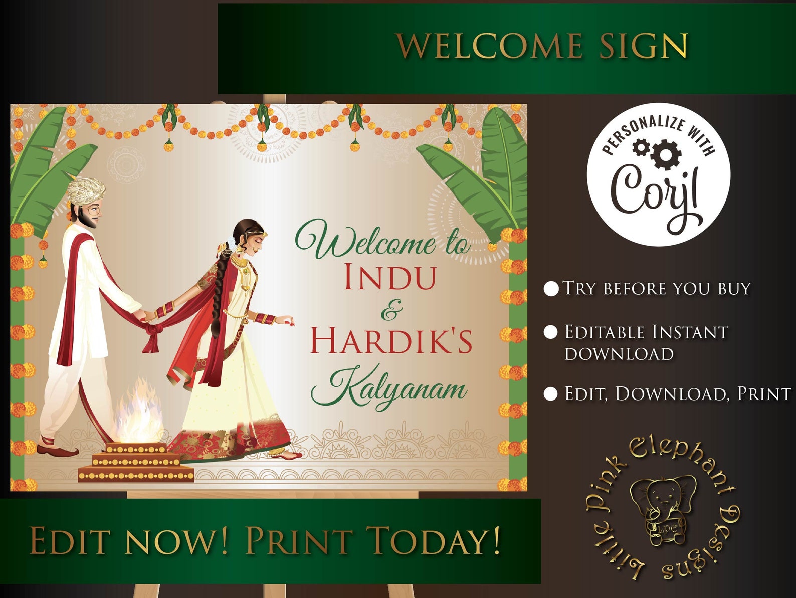 South Indian Signs in Kalyanam Signs Tamil Welcome Sign & - Etsy