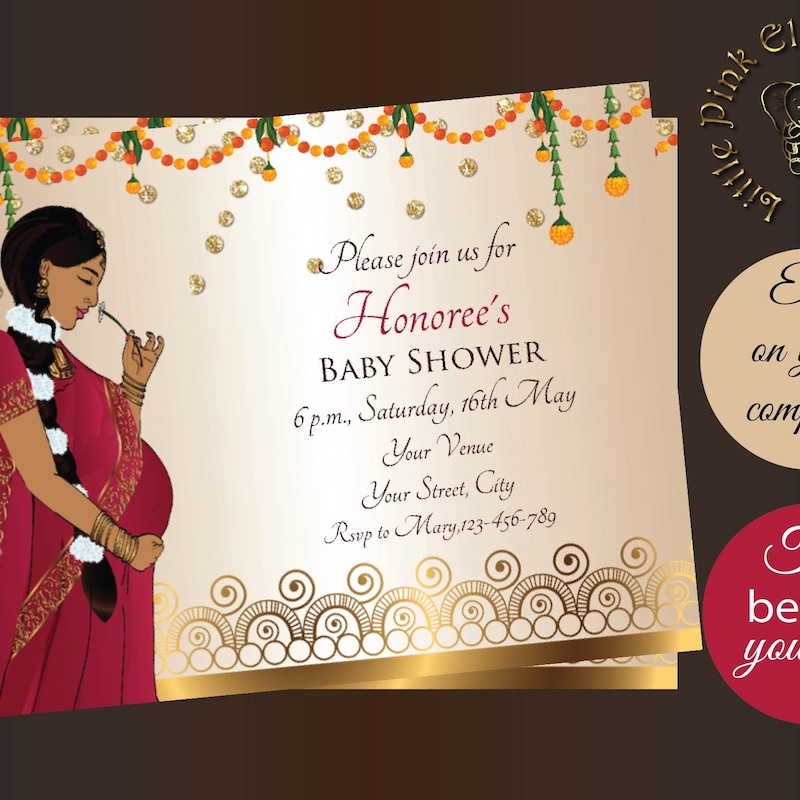 Seemantham Invitation - Etsy