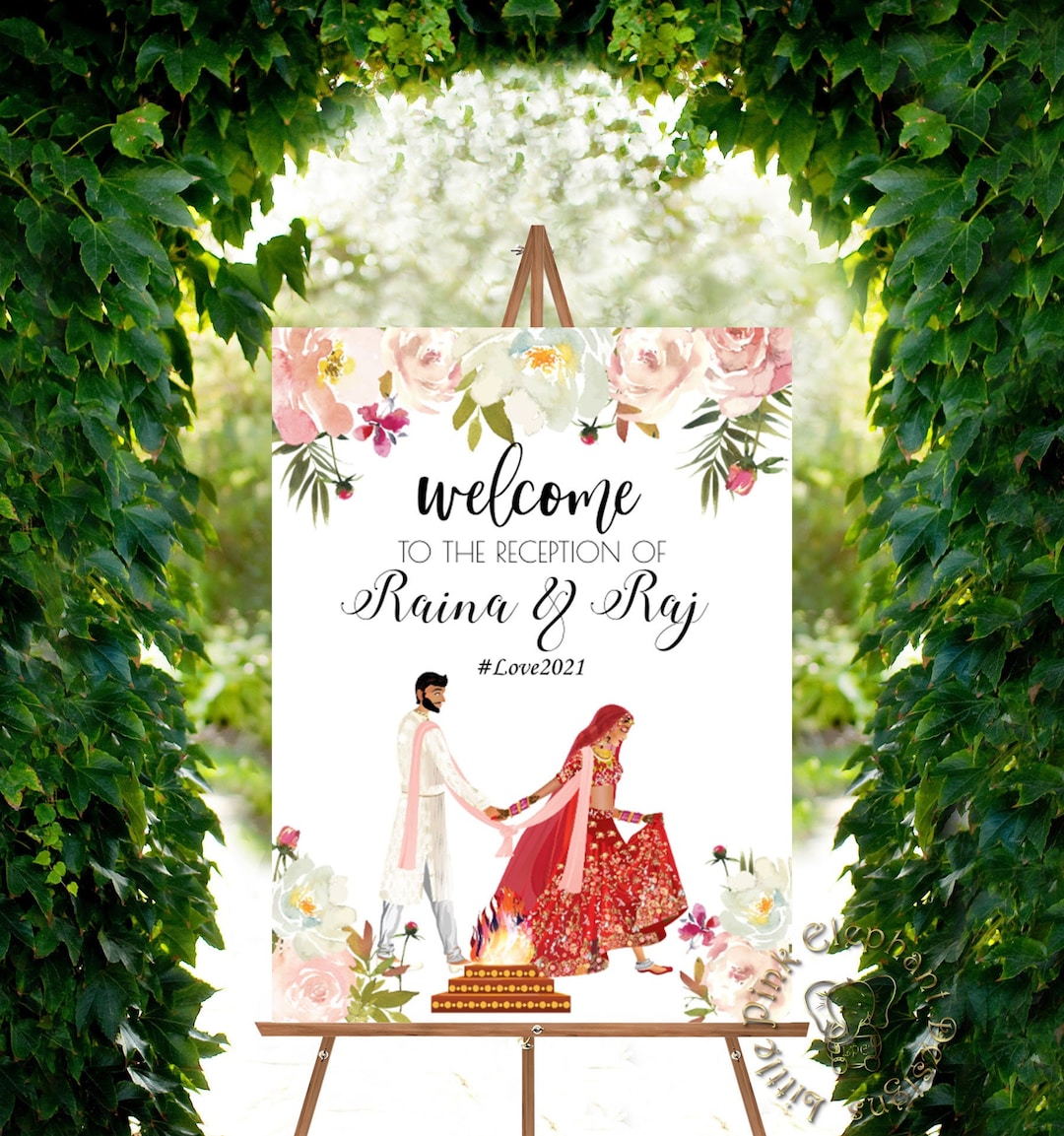 Indian Wedding Sign in Hindu Wedding Signs, Indian Wedding Welcome ...
