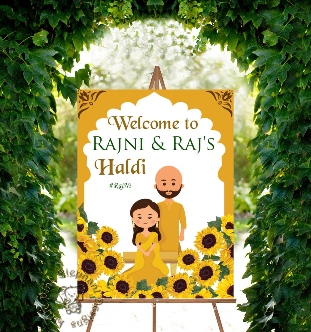 Haldi Sign as Pithi Welcome Sign, Haldi Ceremony Sign in Haldi ...
