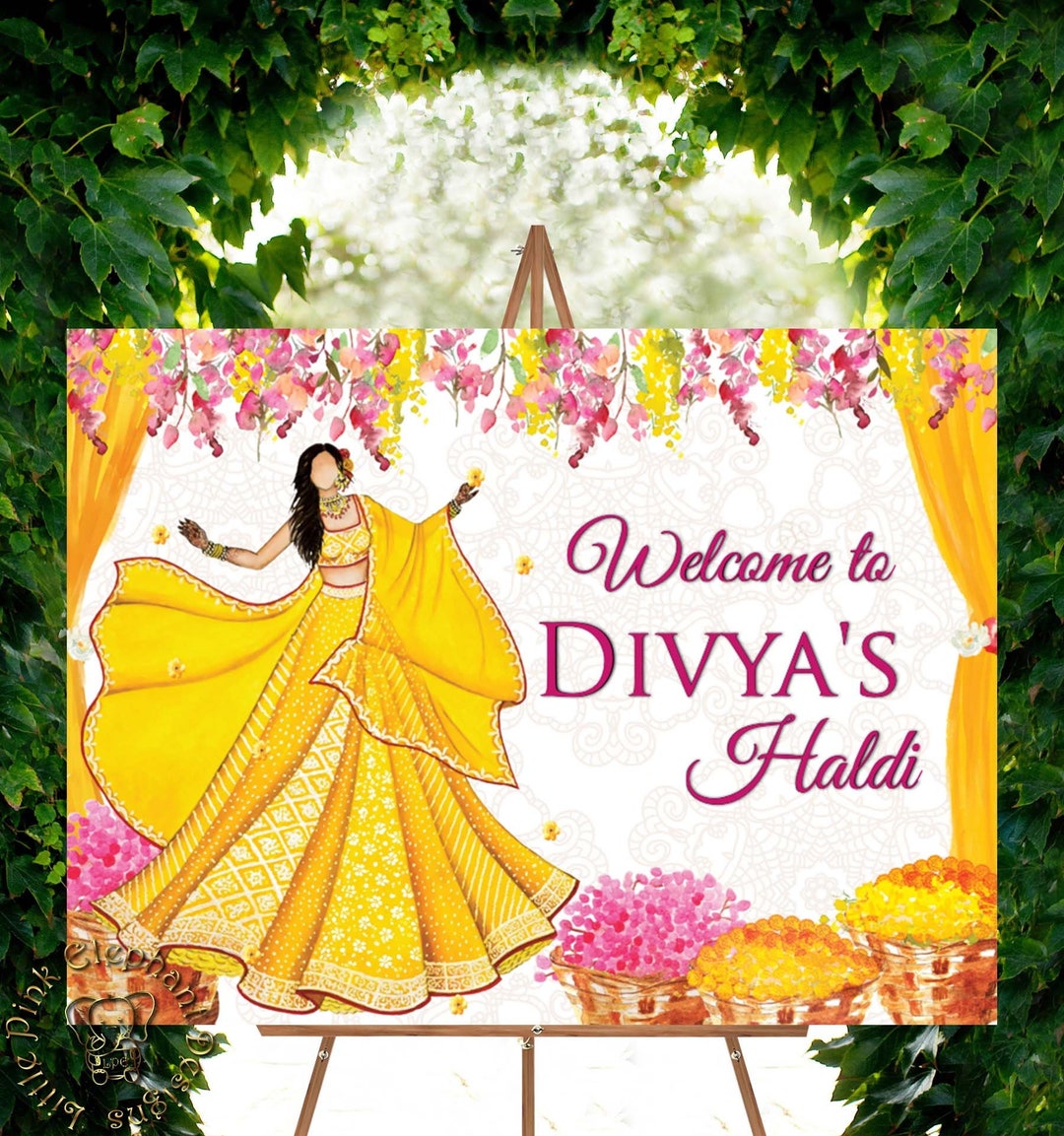 Buy Welcome to Haldi Signs & Pithi Signs, Haldi Posters as Haldi Signs ...