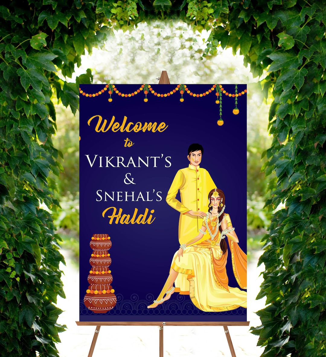 Poster for Haldi as Couples Haldi Welcome Signs, Pithi Signages & Vidhi ...