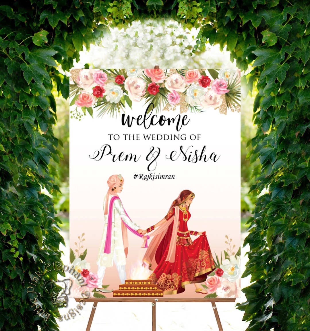 Indian Wedding Welcome Signs in Hindu Wedding Signs, Indian Welcome ...