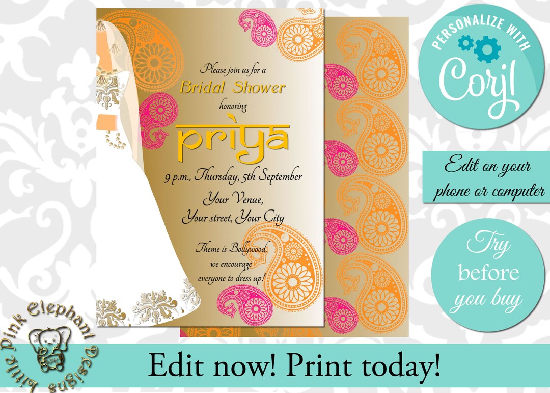 Mehndi Invitation Templates as Desi Wedding Invites, Mehendi Invites ...