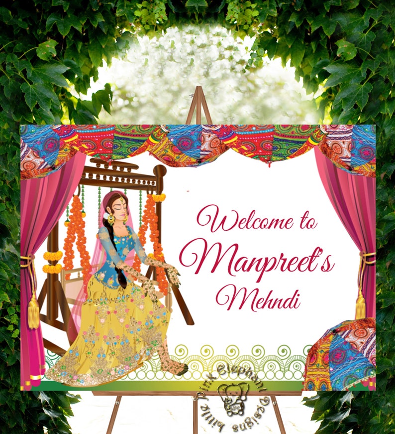 Mehndi Welcome Signs in Posters for Mendhi and Sangeet - Etsy