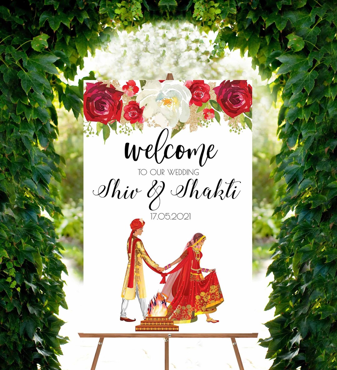 Buy Indian Wedding Sign as Hindu Wedding Welcome Sign, Indian Welcome ...