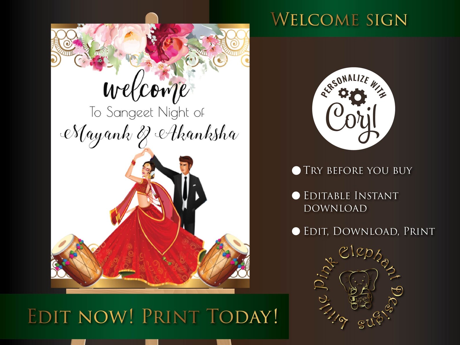 Sangeet Sign as Indian Wedding Sign Sangeet Welcome Sign - Etsy