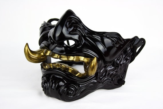 Ghost of Tsushima black fanged mask Jin Sakai mask Mempo | Etsy