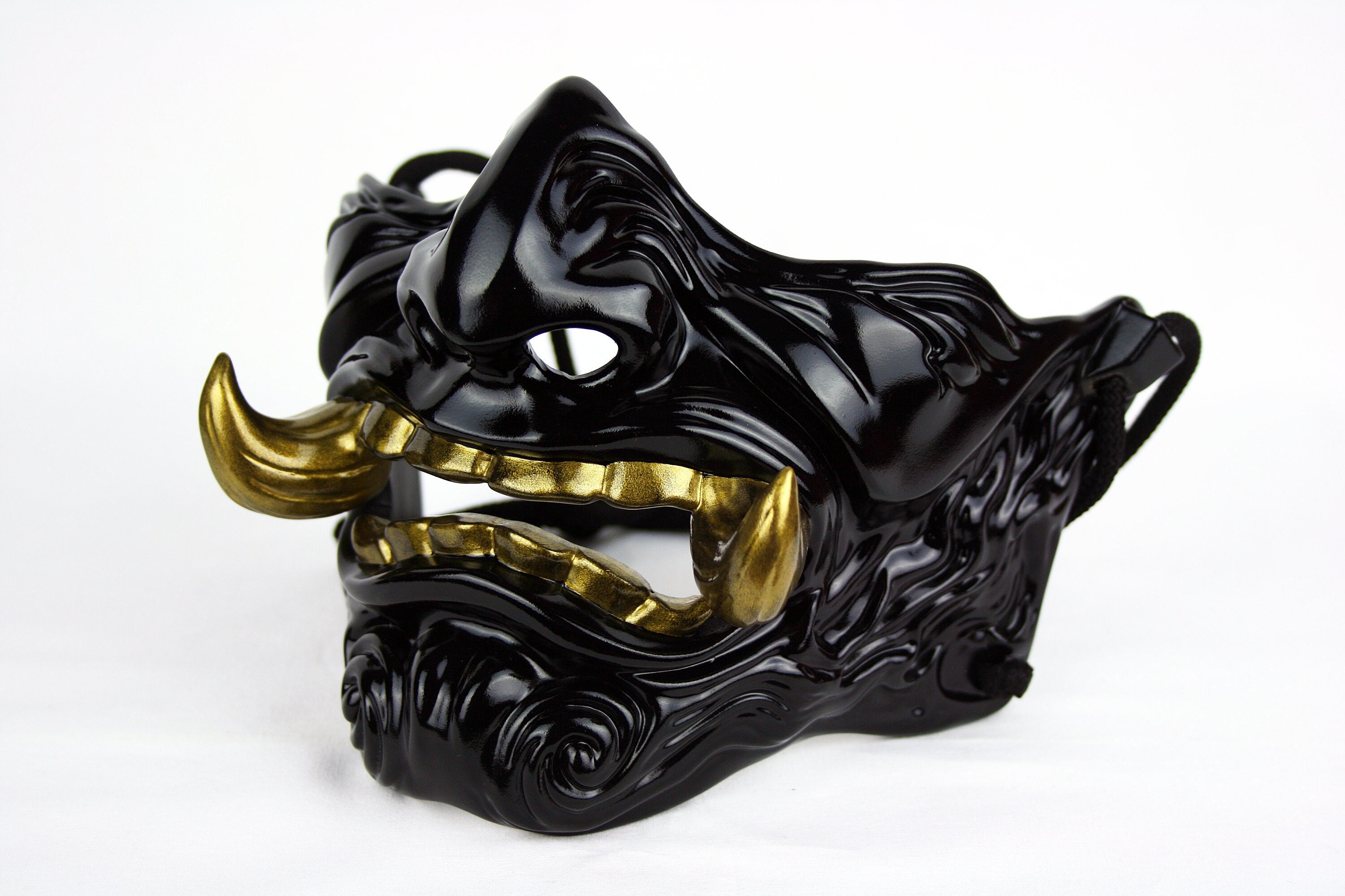 Ghost of Tsushima black fanged mask Jin Sakai mask Mempo | Etsy