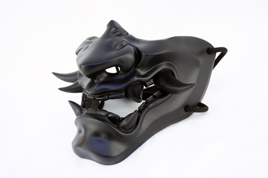 Japan Fanged Matt Black Mask Ghost of Tsushima Mask - Etsy