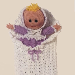 14" Baby Doll Hand Puppet With Bonnet and Bunting Crochet Pattern PDF ...