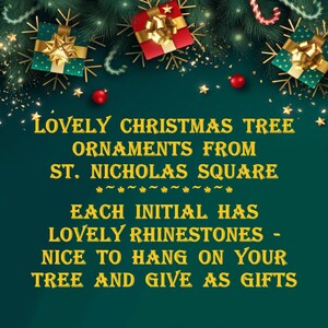St. Nicholas Square Cursive Capital Glitz Letters Christmas Tree ...