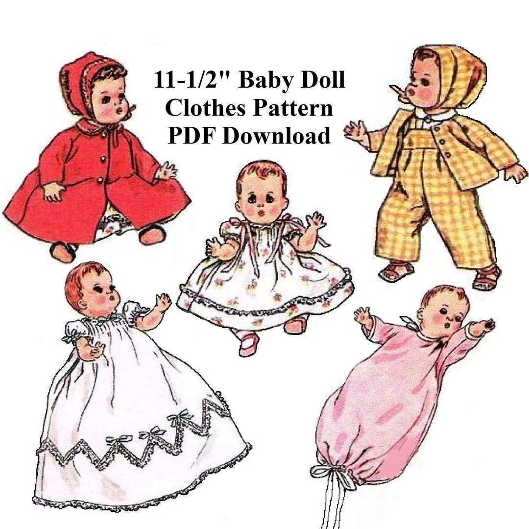 11-1/2 Baby Doll Clothes Pattern Simplicity 1844 for Betsy Wetsy and ...