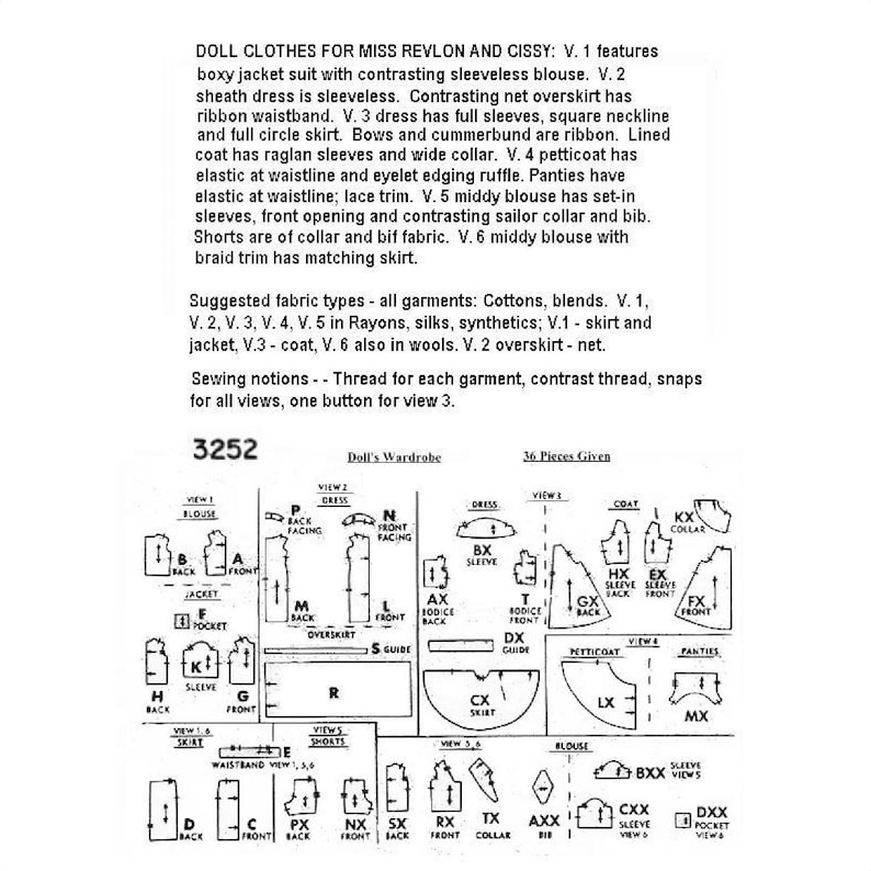 18" Miss Revlon, Cissy Doll Clothes Pattern Will Also Fit Many Other ...