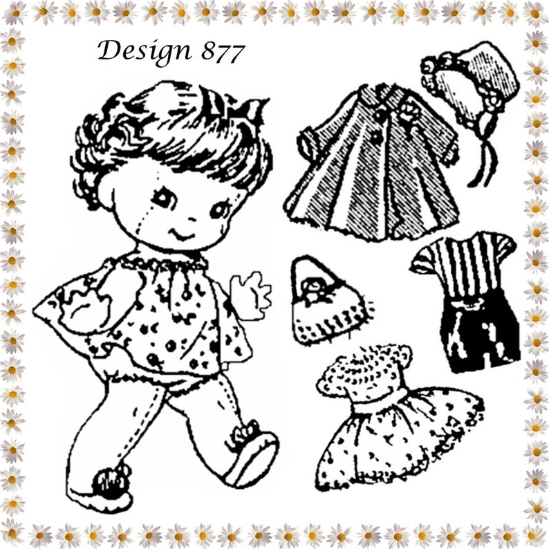 3 Doll Patterns and Their Clothes Patterns, Each Doll is 10" High With ...