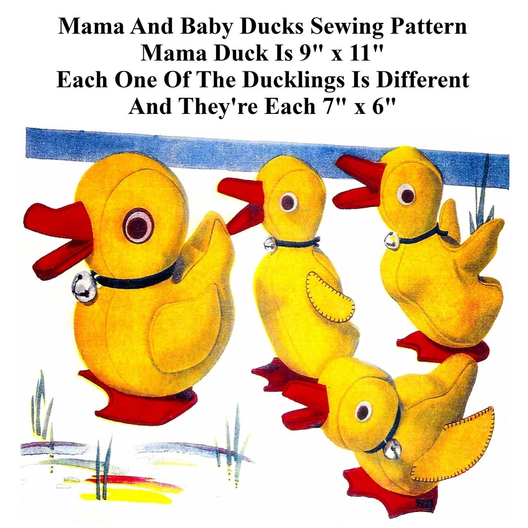 Mama and Baby Ducks, Vintage Sewing Pattern From 1948, 1 Mama Duck & 3 ...