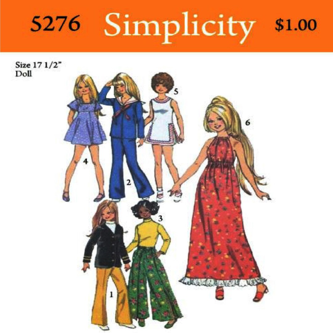 17-1/2 Crissy Doll Clothes Simplicity 5276 BFC Doll Clothes Vintage ...