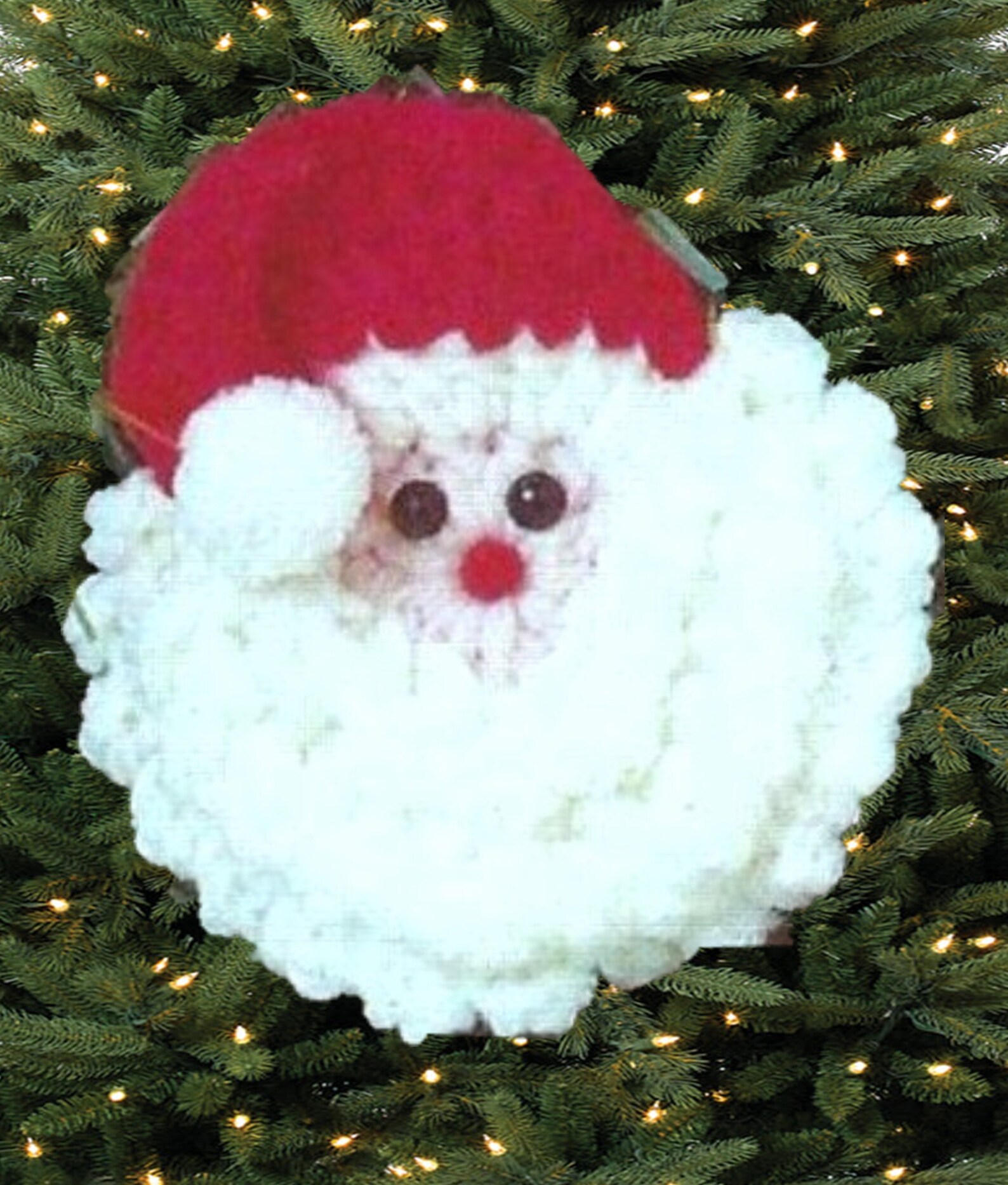 Vintage Santa Faces, Crochet Pattern, Christmas Tree Trim, Father ...
