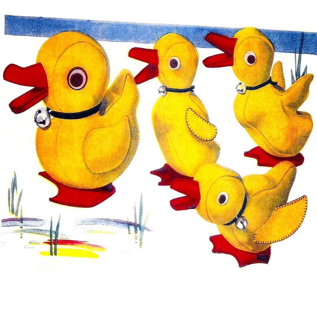 Duck Pattern Simplicity 7428 Mama and Baby Ducks Vintage Sewing Pattern ...
