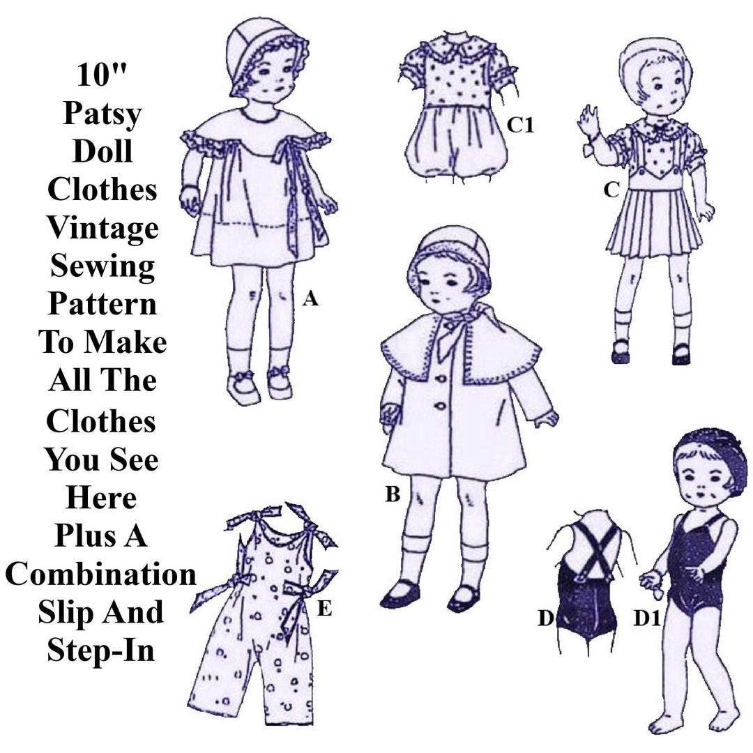 10" Patsy Doll Clothes Sewing Pattern From the 1930s - Etsy