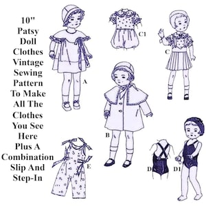 10" Patsy Doll Clothes Sewing Pattern From the 1930s - Etsy