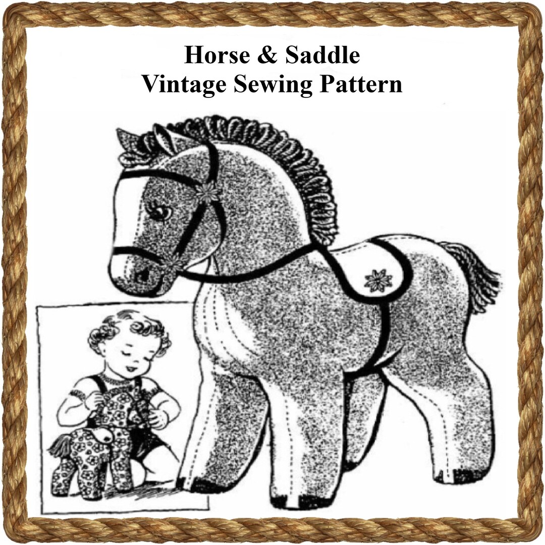 Horse and Saddle Vintage Sewing Pattern From the Year 1943 - Etsy