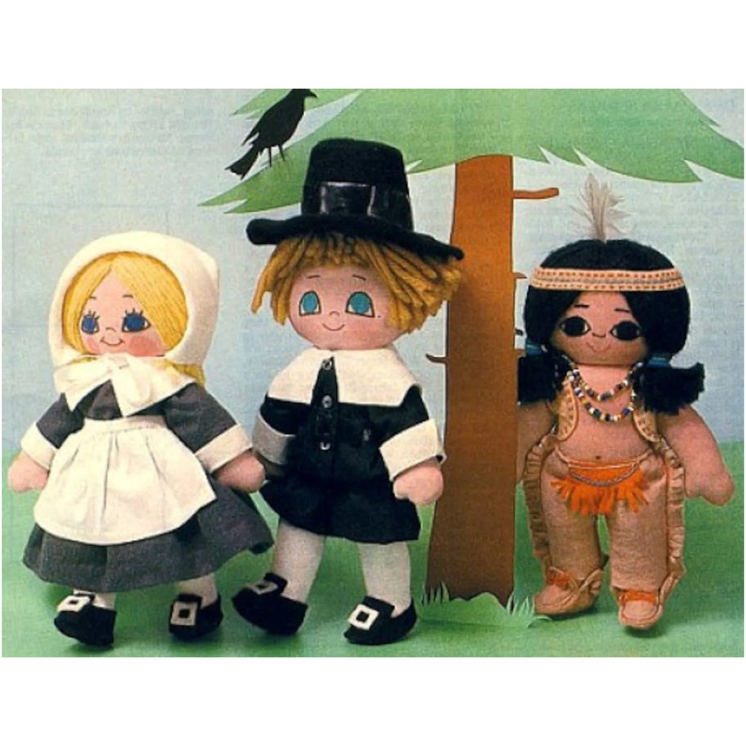 Pilgrims & Indian Dolls Pattern and Doll Clothes Pattern Thanksgiving ...
