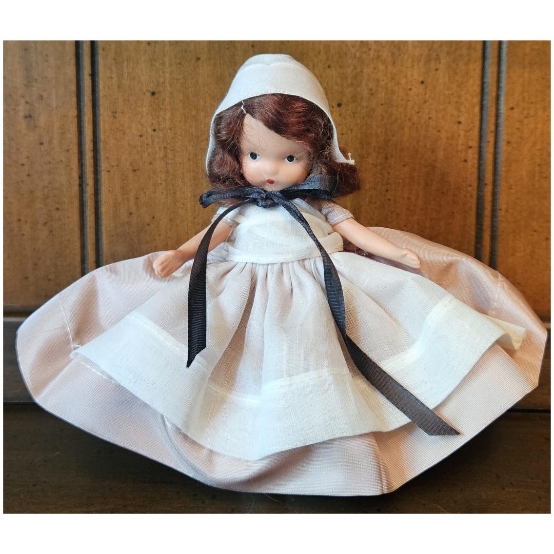 5-1/2" Nancy Ann Storybook Doll, #55 Quaker Maid Doll, Jointed Arms ...