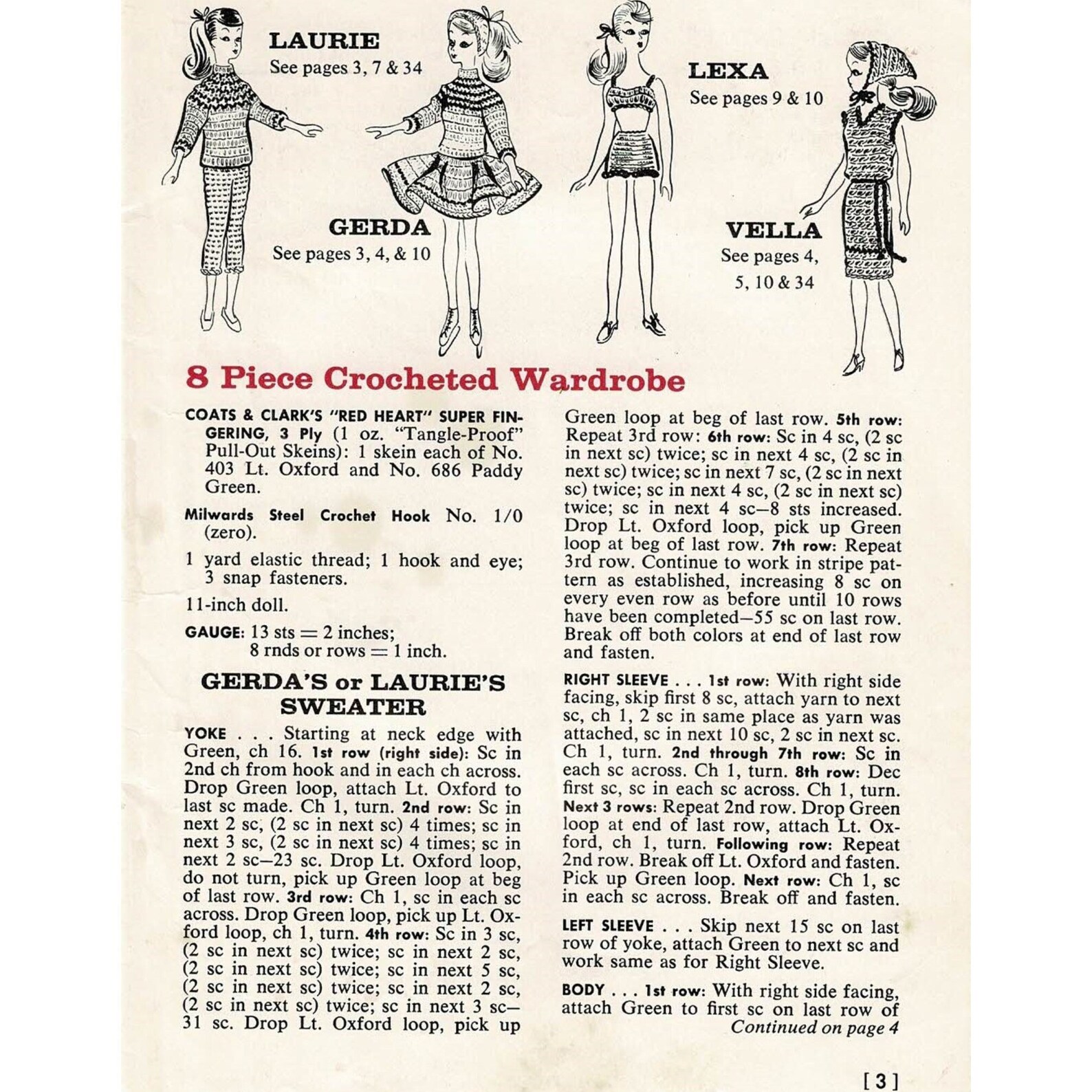 Doll Clothes Patterns Doll Wardrobe Book Knitting Patterns - Etsy