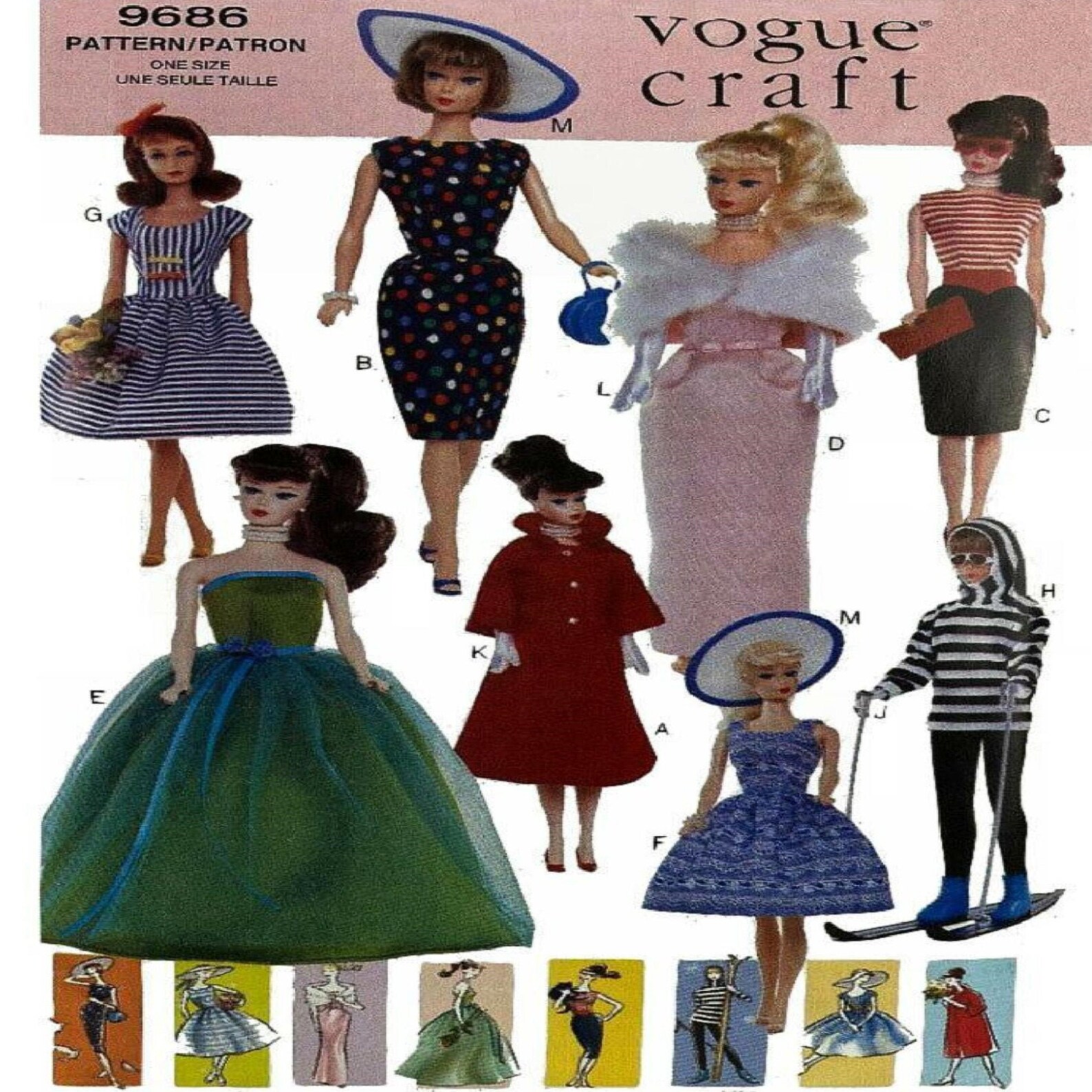 PDF Barbie Wardrobe Vogue 9686 Vintage Pattern Fashion Doll | Etsy