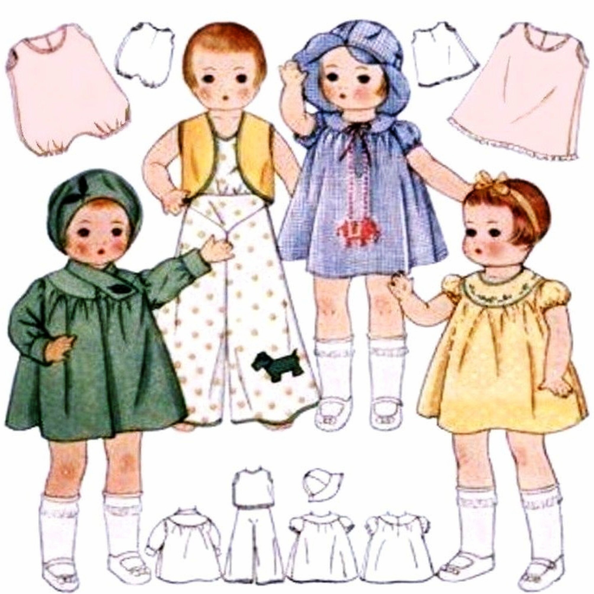 Speelgoed en spellen Dolls Patsy Composition Vintage 1930s Doll Clothes ...