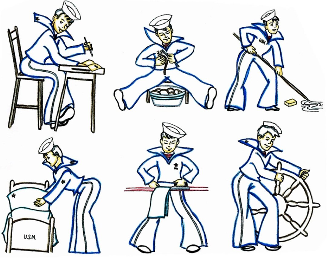 Navy Sailors Hand Embroidery Navy Motifs Iron on Transfers Vintage ...