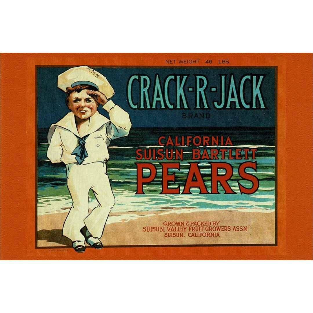 CRACK-R-JACK Fruit Crate Label Postcard Out of the West Publishing #204 ...