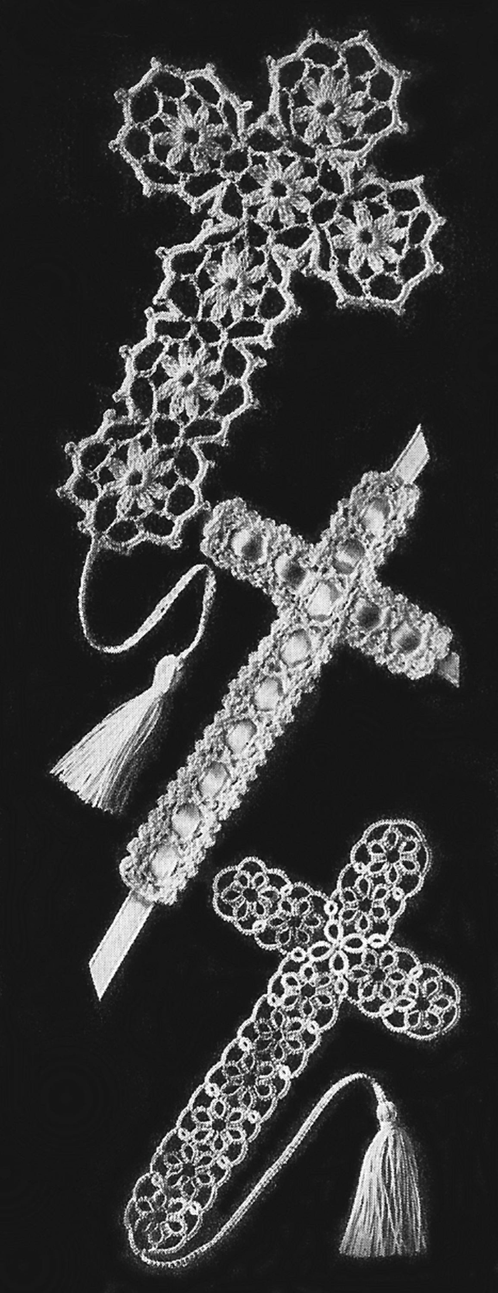 3 Cross Bookmarks Crochet Pattern & Tatting Pattern Bible - Etsy