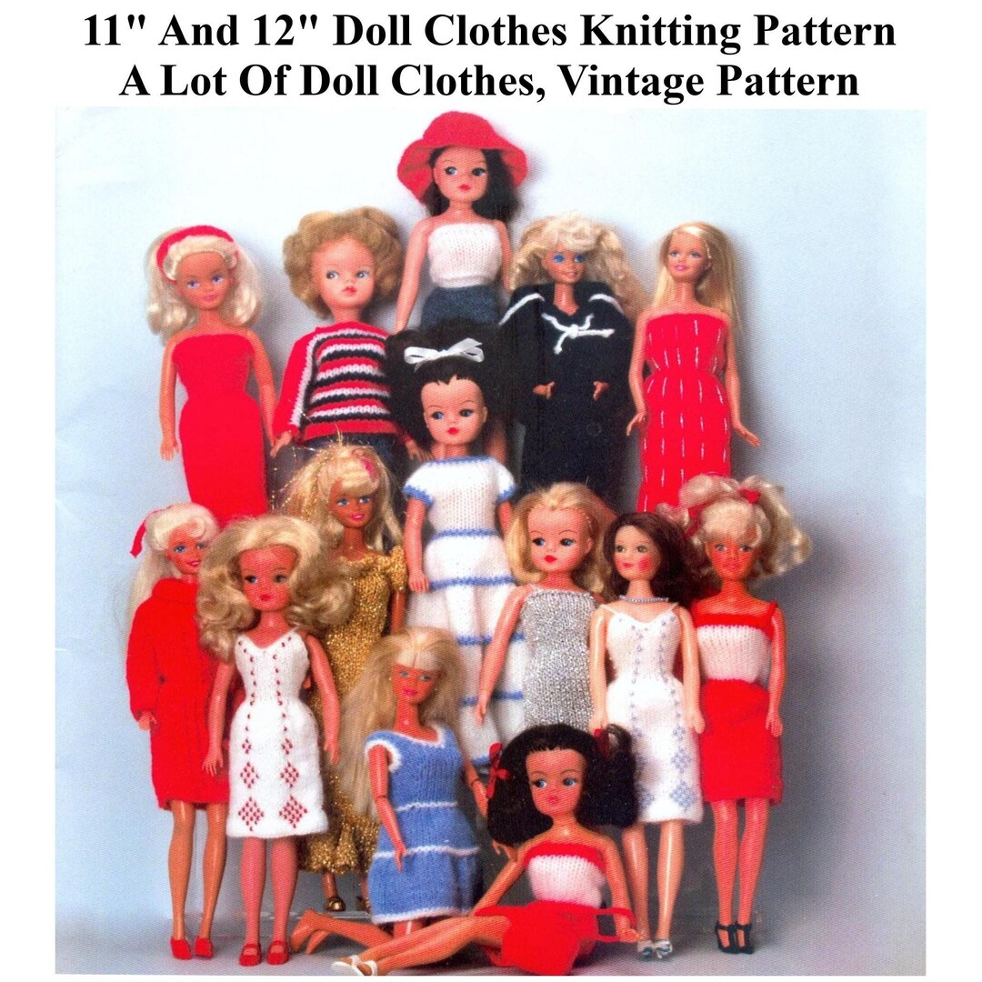 11" & 12" Doll Clothes Knitting Pattern, Includes A LOT of Doll Clothes ...