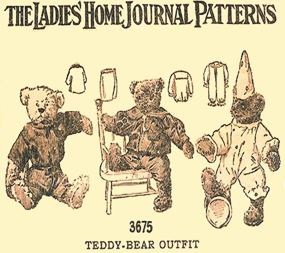 16 Teddy Bear Clothes Pattern Antique Pattern Teddy | Etsy