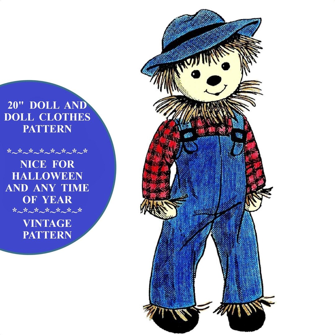 20" Scarecrow Doll Pattern and Doll Clothes Pattern, Nice Fall and ...