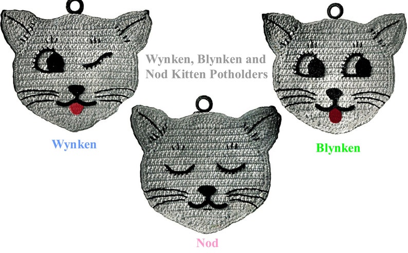 Three Little Kittens Wynken Blynken and Nod Crochet Pattern - Etsy