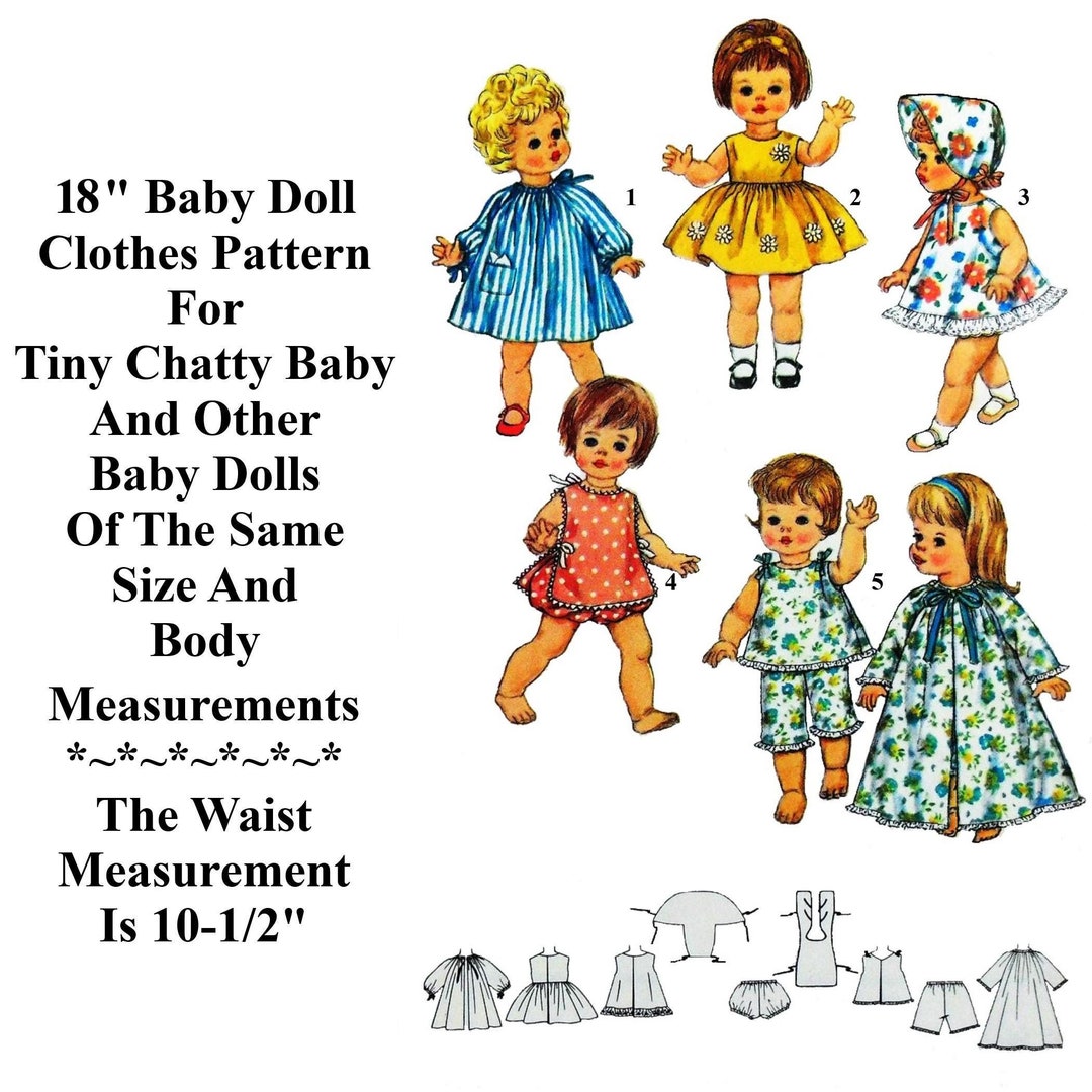 18" Doll Clothes Pattern for Chatty Baby, Suzie Sunshine, Bell-telle ...