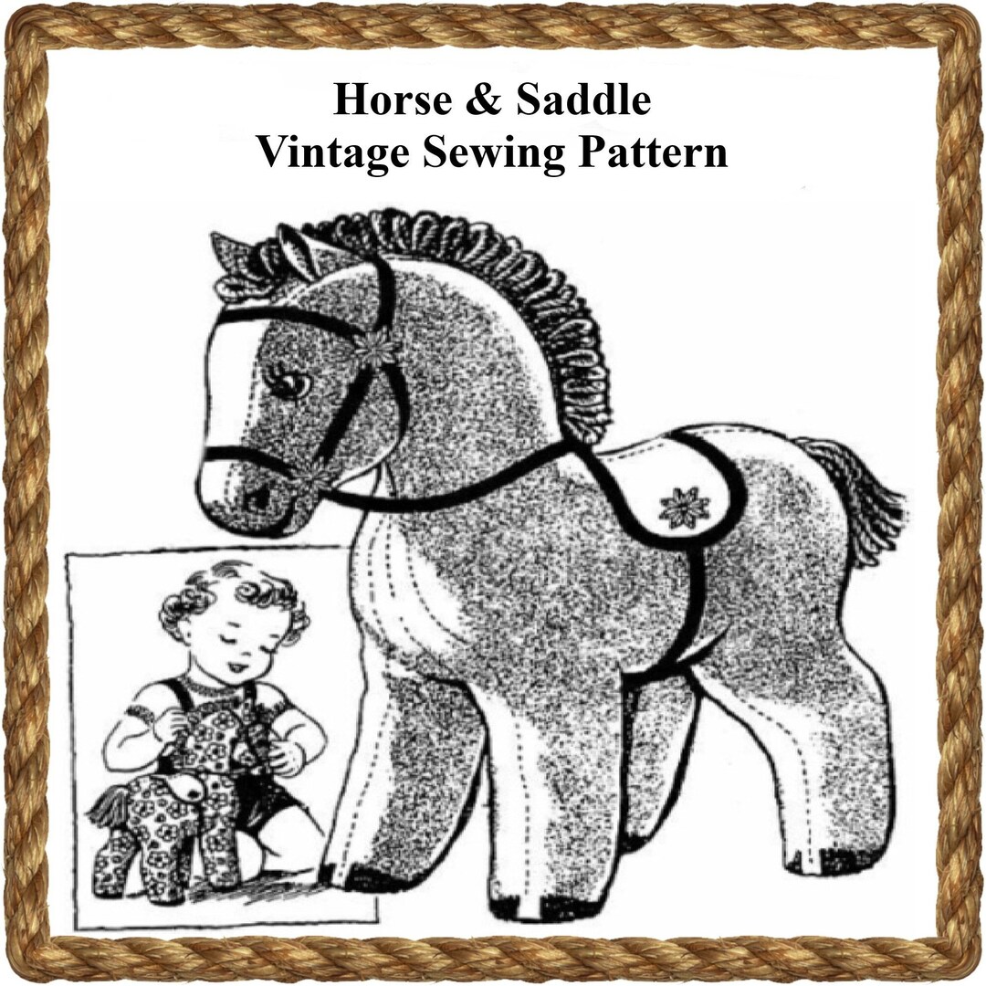 Horse and Saddle Vintage Sewing Pattern From 1943 - Etsy