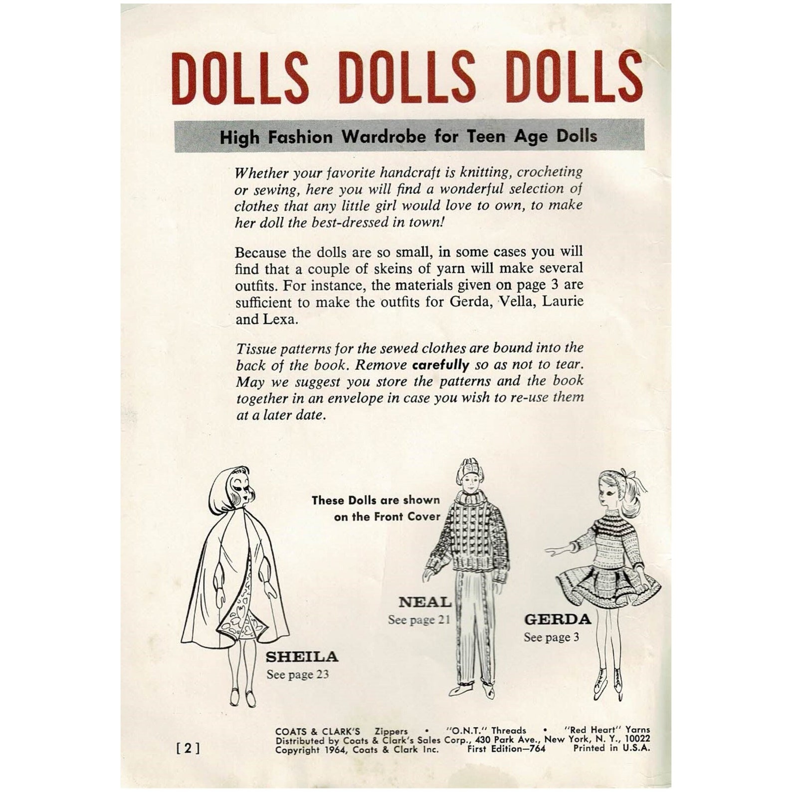 Doll Clothes Patterns Doll Wardrobe Book Knitting Patterns - Etsy