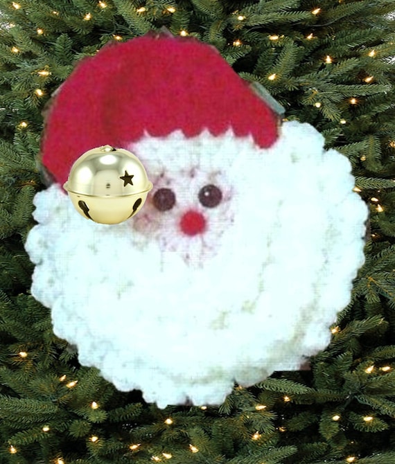 Vintage Santa Faces Crochet Pattern Christmas Tree Trim | Etsy