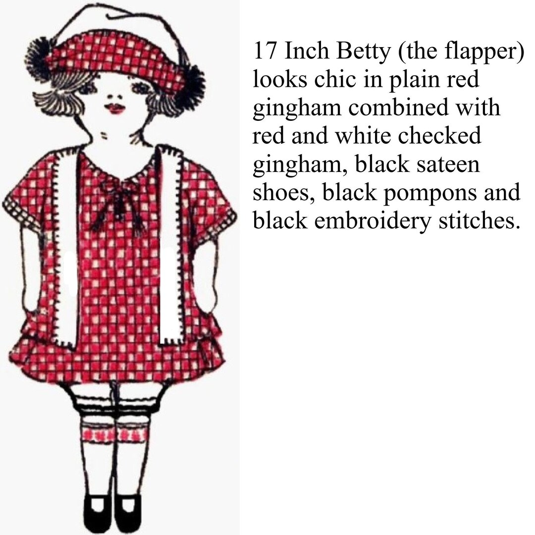 17" Flapper Doll Pattern, Doll Clothes Vintage Pattern Antique Doll ...