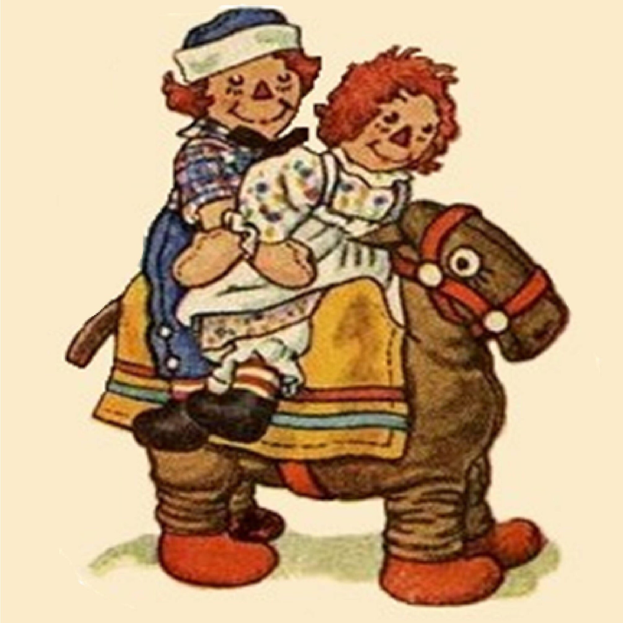 12" and 13" Raggedy Ann, Andy, Camel With Wrinkled Knees & Beloved ...