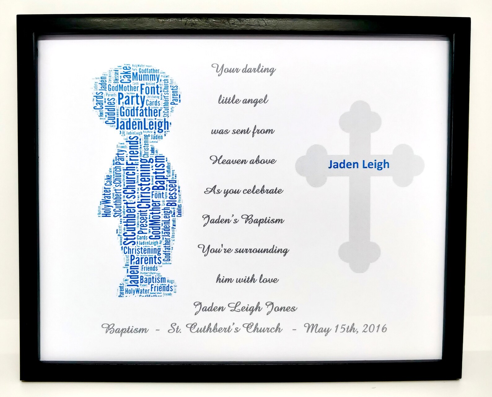 New Personalised Christening Baptism Word Art Boys Girls - Etsy